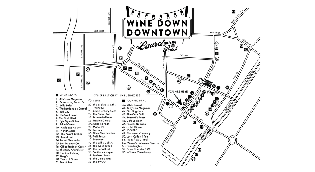 Wine Down Map – Laurel Main Street